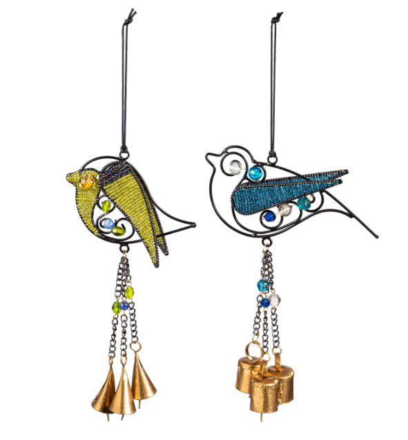 Beaded Bird Hanging DÃ©cor with Bell – Coldwater Seed and Supply, LLC