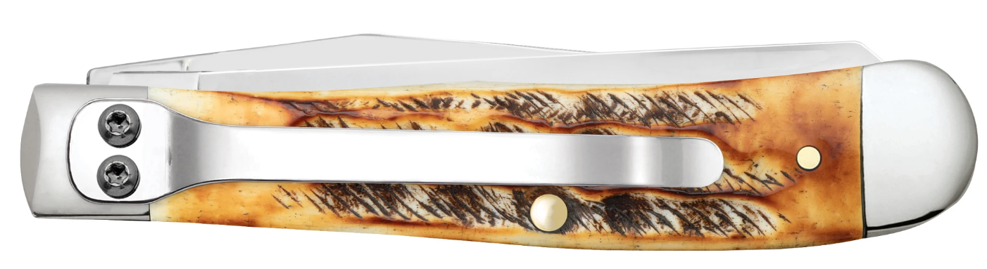 Case Knife 6.5 Bone Stag Trapper w/ Clip 65345 – Coldwater Seed and ...